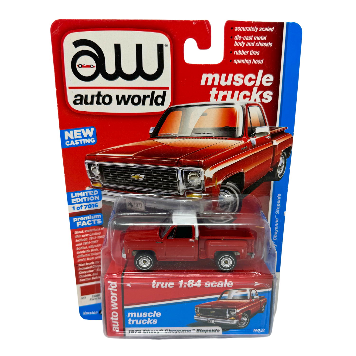 Auto World Muscle Trucks 1973 Chevy Cheyenne Stepside 1:64 Diecast ...