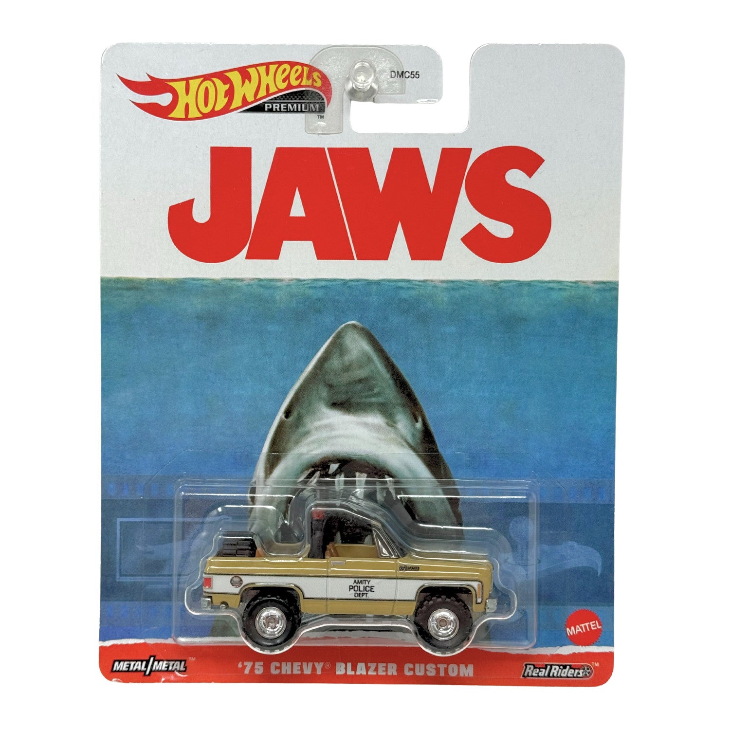 Hot Wheels Premium Jaws 1975 Chevy Blazer Custom Amity Police 1:64 Die ...