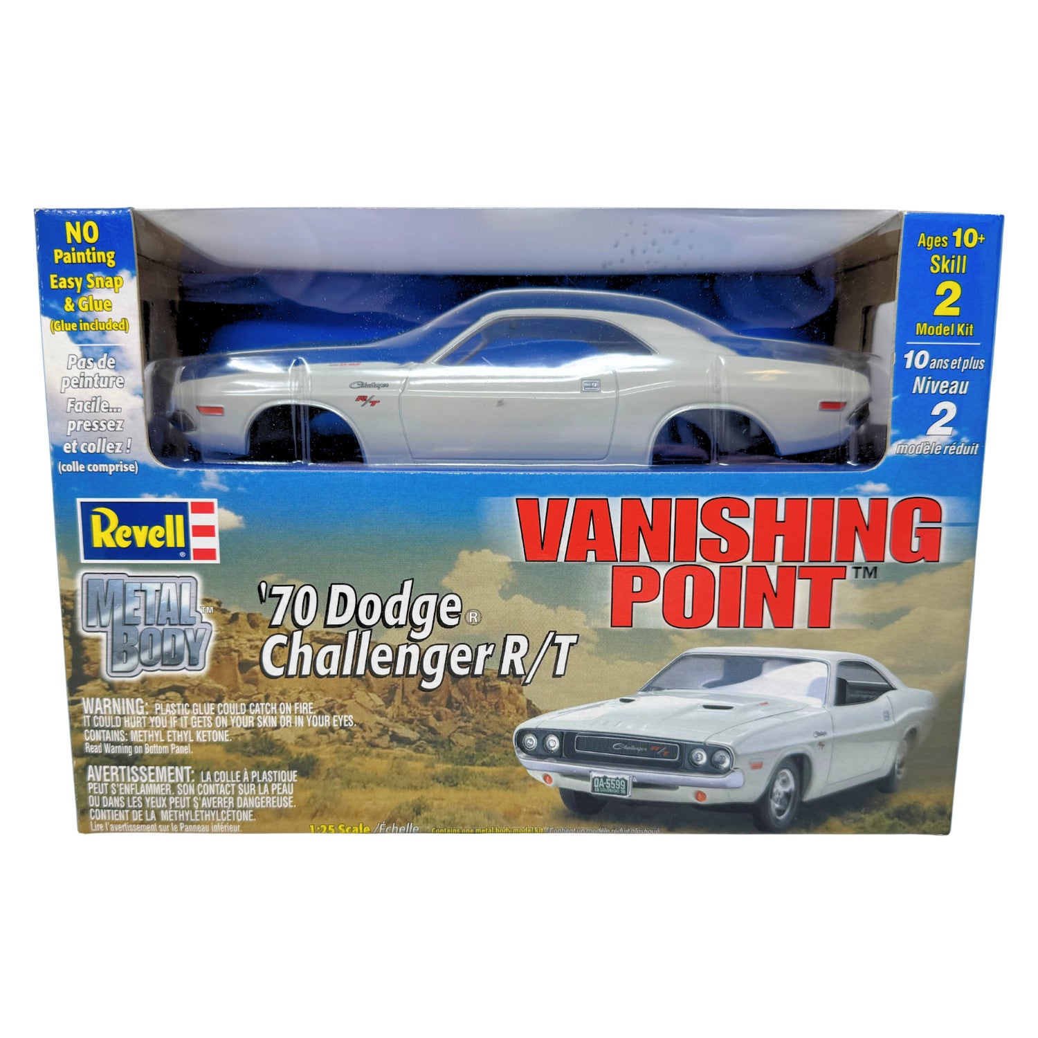 Revell 1970 Dodge Challenger RT Vanishing Point Snap/Glue Model Kit 1 ...