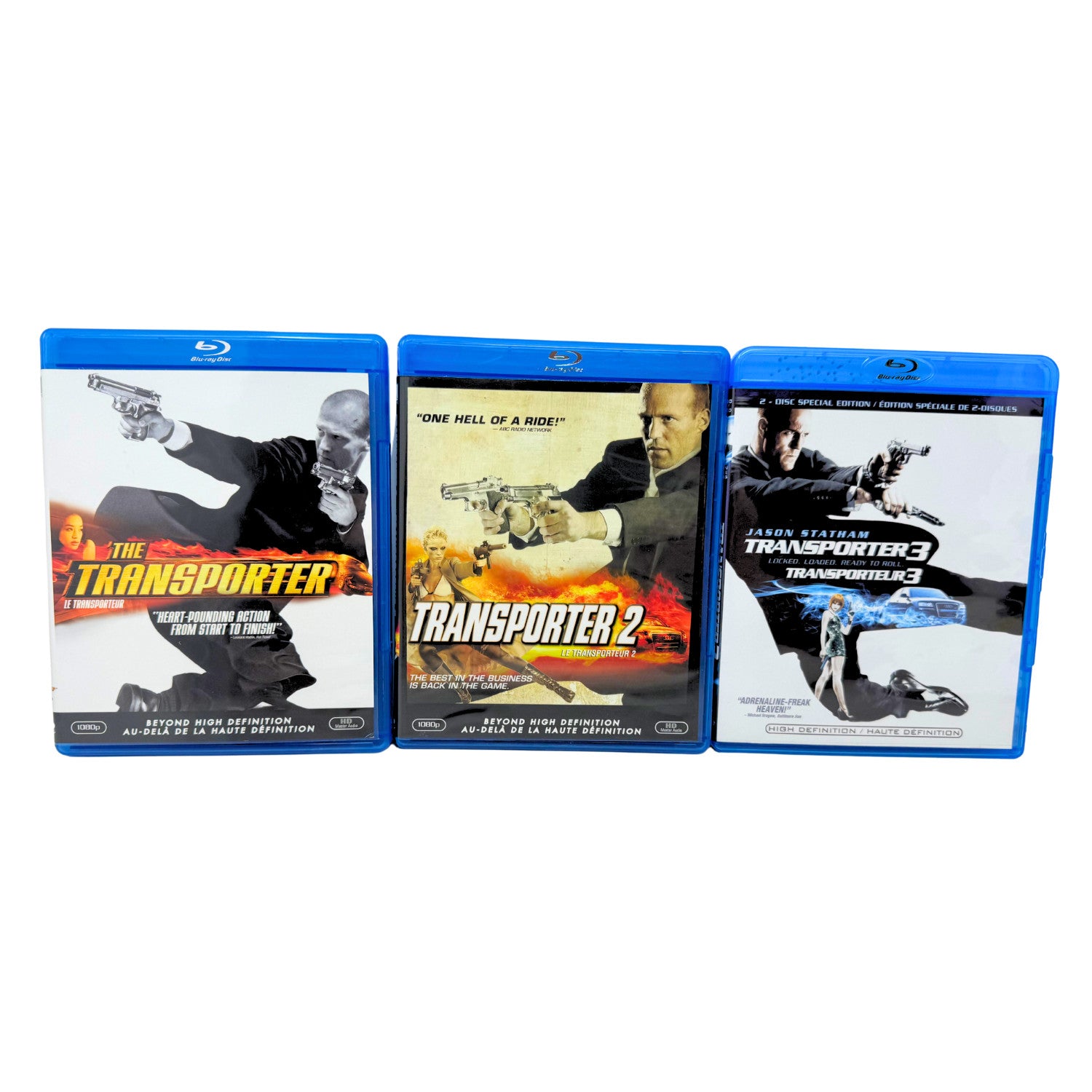 Transporter 1-3 Blu-ray Jason Statham Action Movie Collection Set ...