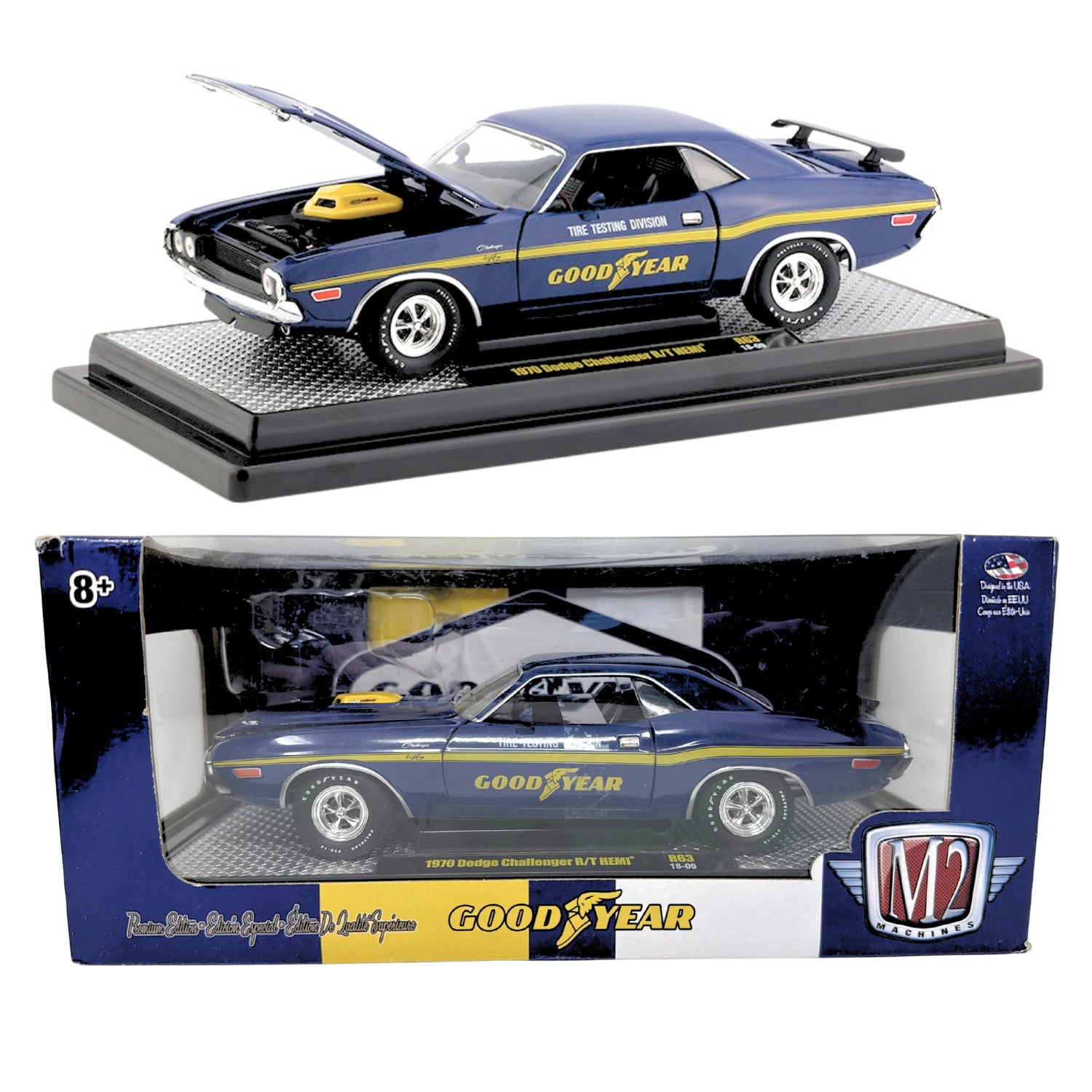 M2 Machines Goodyear 1970 Dodge Challenger R/T HEMI 1:24 Diecast ...