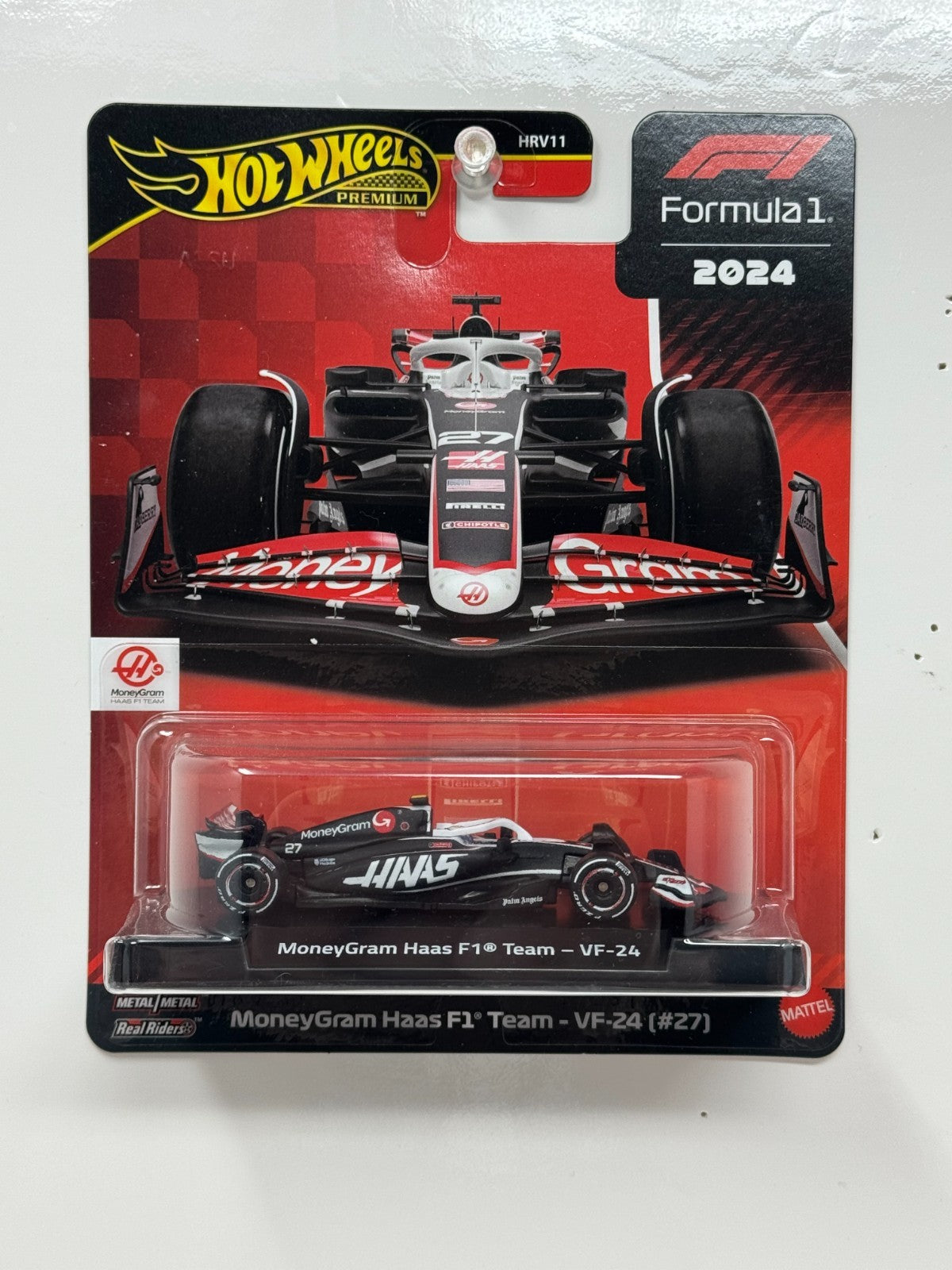 Hot Wheels Premium Formula 1 MoneyGram Haas F1 Team VF-24 #27 1:64 Die ...