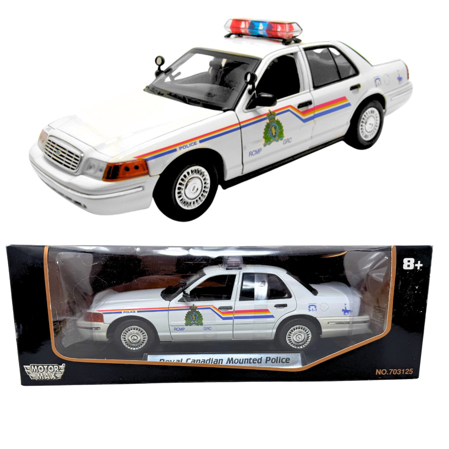 Motor Max RCMP Ford Crown Victoria Police Car 1:18 Diecast – Wheelers n ...
