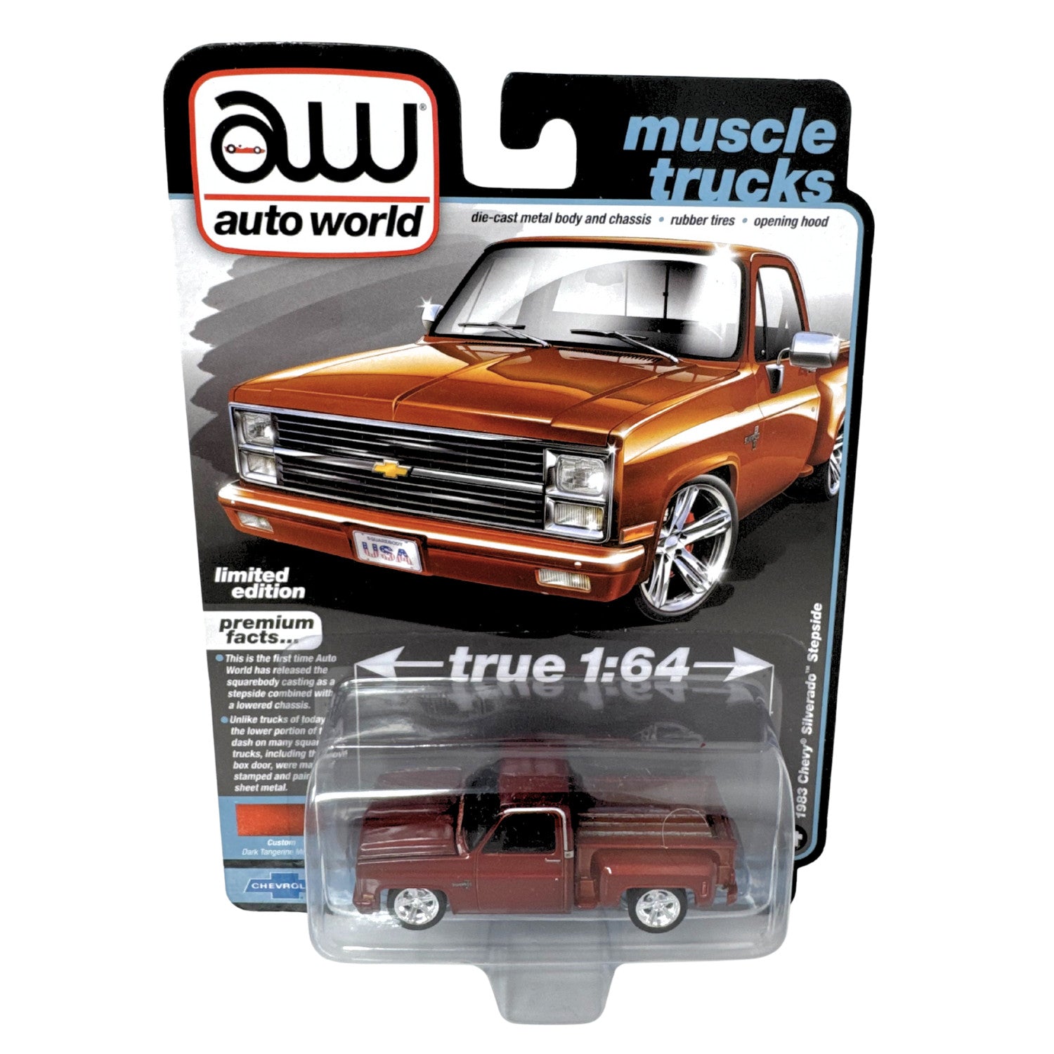 Auto World Muscle Trucks 1983 Chevy Silverado Stepside Brown 1:64 Diec ...